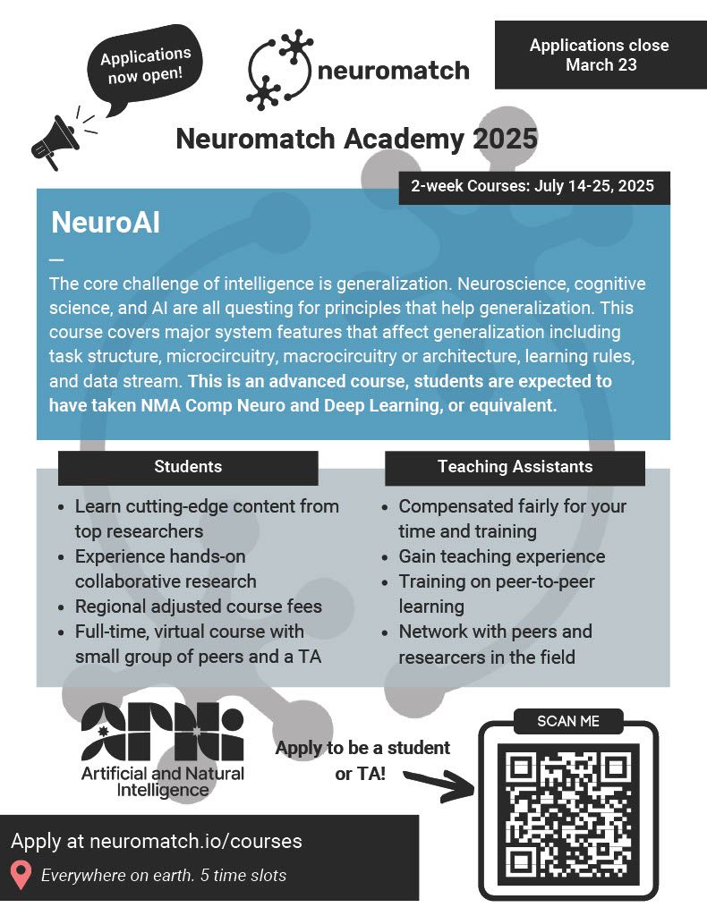 ARNI and Neuromatch NeuroAI Course: Apply by March 30 - AI Institutes ...
